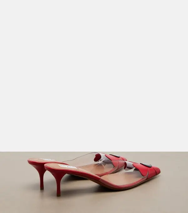 Alaïa Rouge Vif Noir Bloom Mules - Red