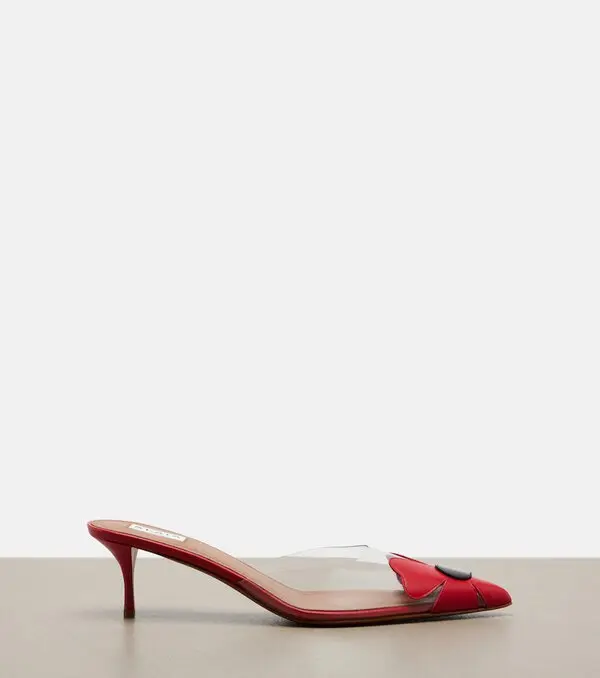 Alaïa Rouge Vif Noir Bloom Mules - Red