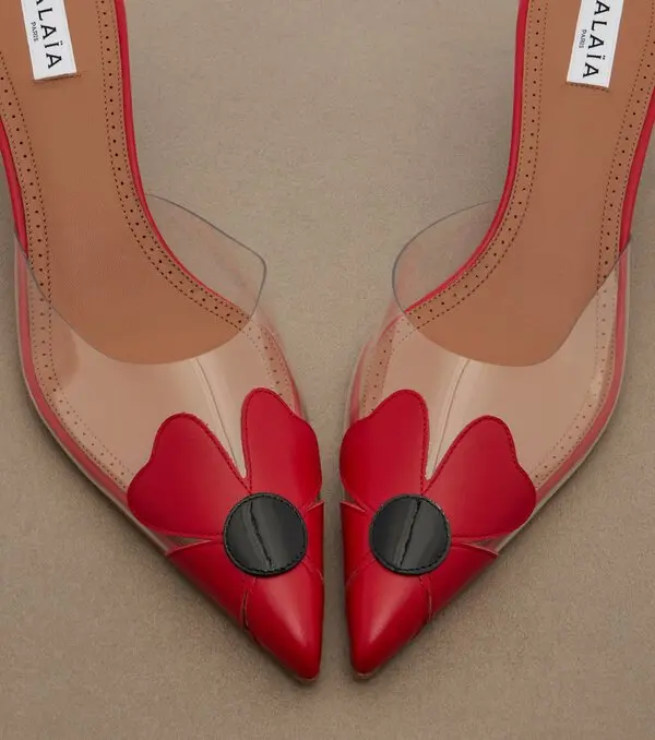 Alaïa Rouge Vif Noir Bloom Mules - Red