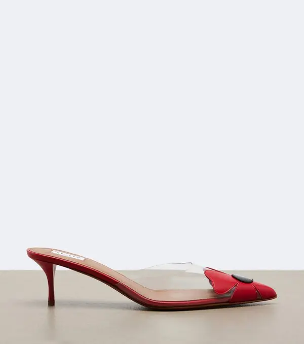 Alaïa Rouge Vif Noir Bloom Mules - Red