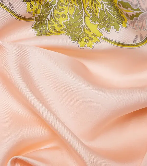 La DoubleJ Fringed Printed Silk Twill Scarf