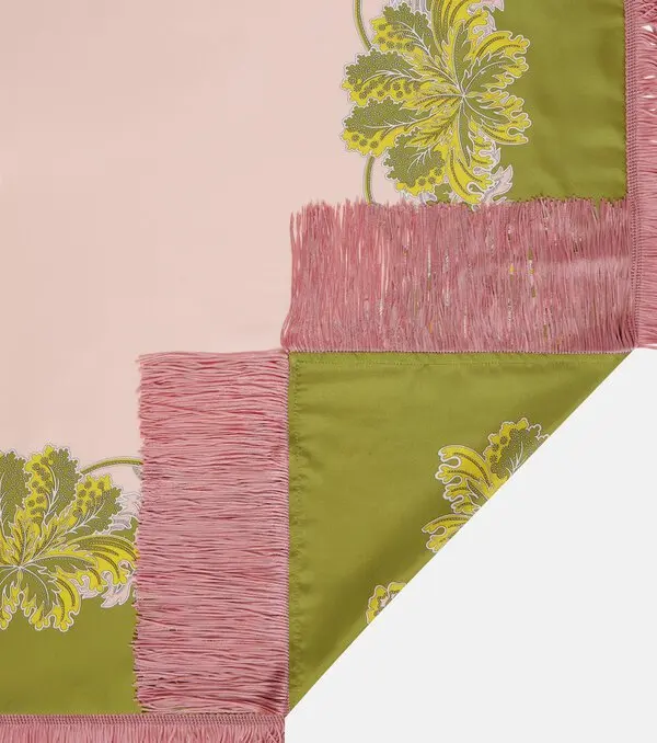 La DoubleJ Fringed Printed Silk Twill Scarf
