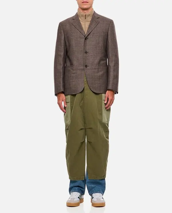 Junya Watanabe Cargo Blazer Coat In Brown And Green