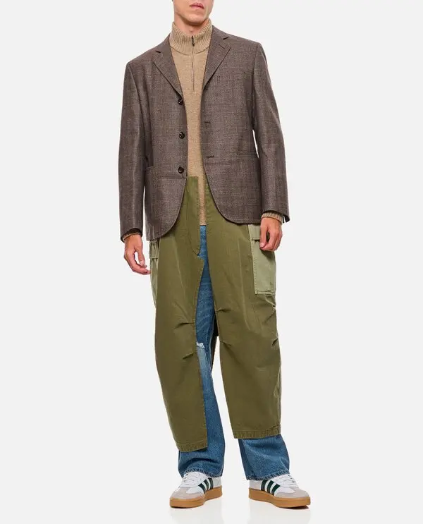 Junya Watanabe Cargo Blazer Coat In Brown And Green