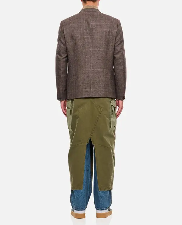 Junya Watanabe Cargo Blazer Coat In Brown And Green