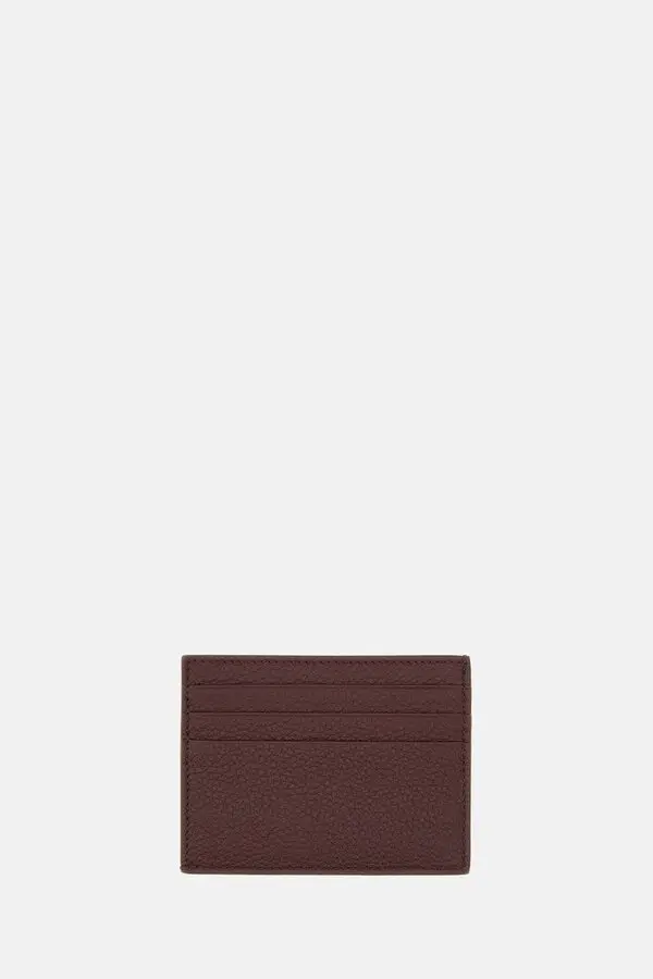Thom Browne Single Card Holder Soft Pebble Grain Leather - Multicolor