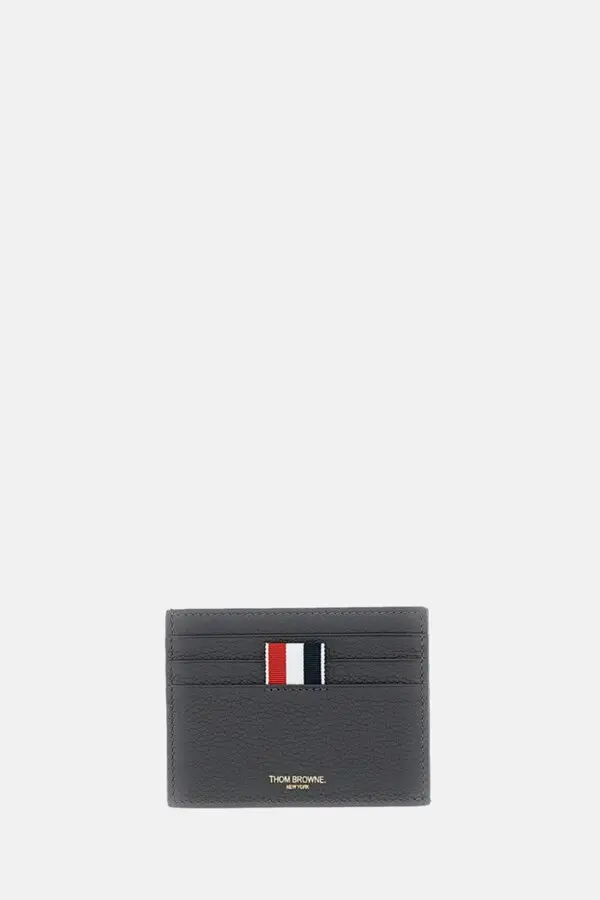 Thom Browne Single Card Holder Soft Pebble Grain Leather