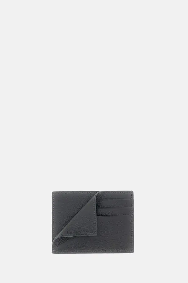 Thom Browne Single Card Holder Soft Pebble Grain Leather