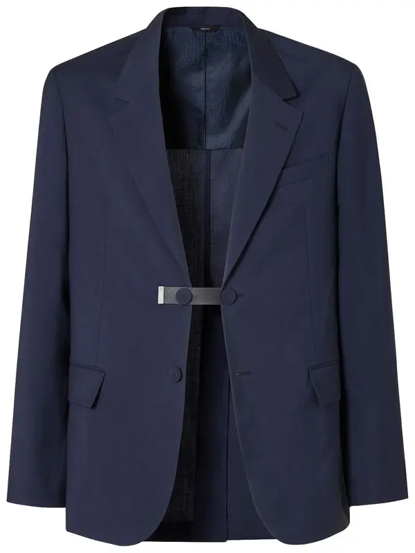 Fendi Wool Canvas Single-breasted Blazer - Blue