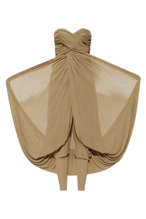 Balmain Draped Off-shoulder Maxi Dress