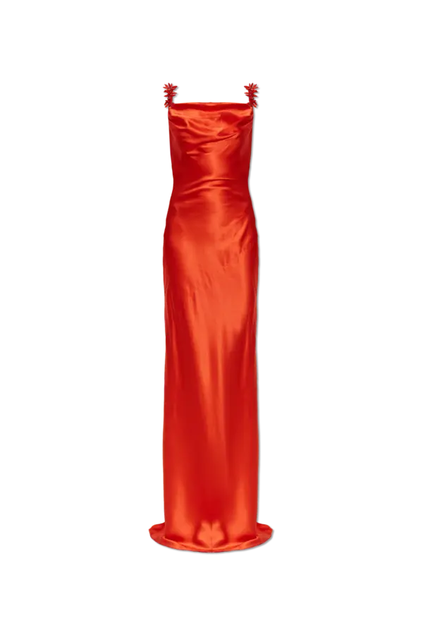 Balmain Silk Maxi Dress With Embellished Straps