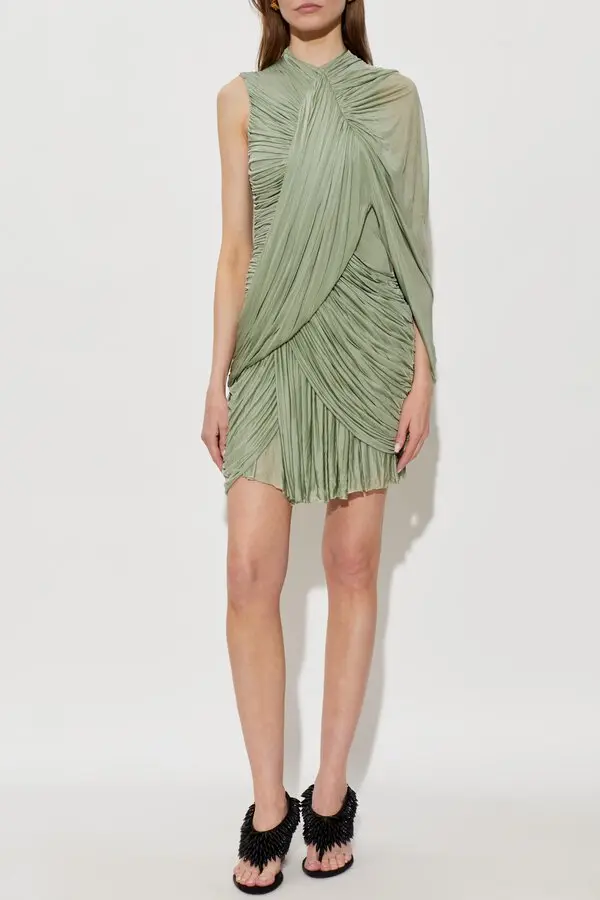 Balmain Asymmetrical Draped Mini Dress