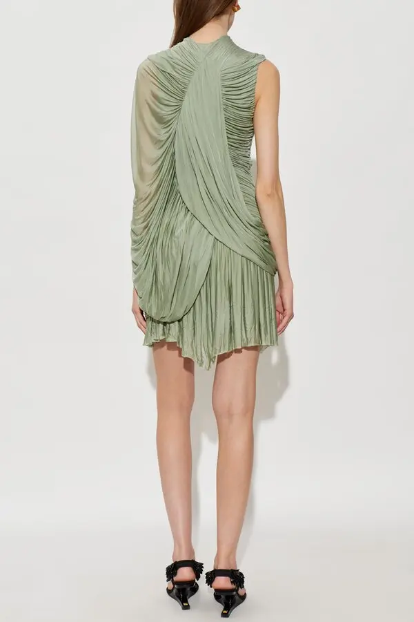 Balmain Asymmetrical Draped Mini Dress