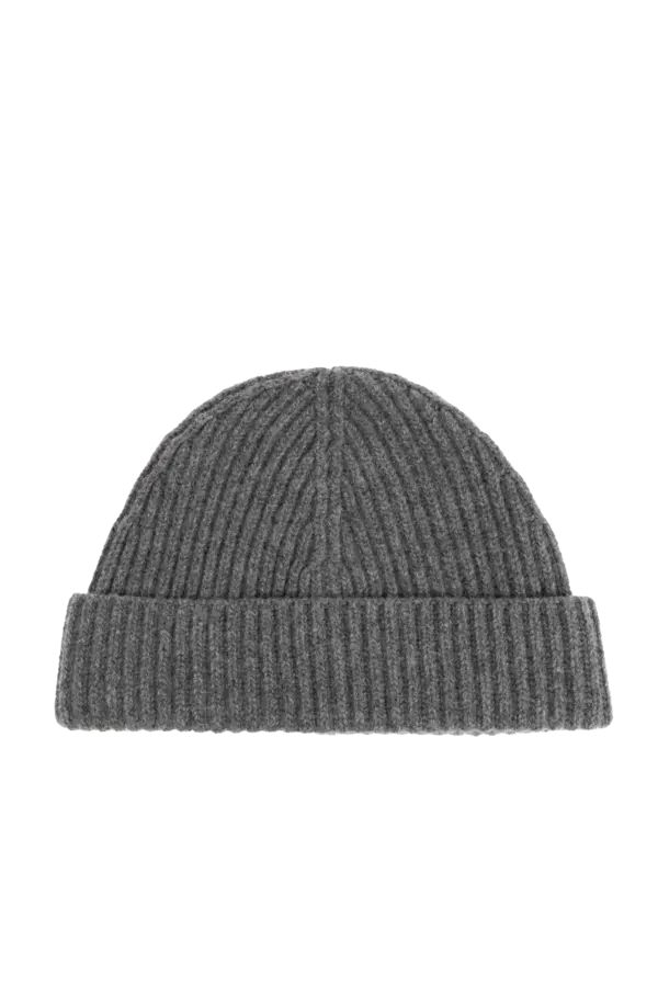 JIL SANDER Ribbed Wool Beanie - Grey