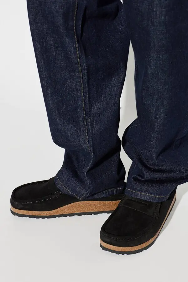 BIRKENSTOCK Naples Shearling Suede Slip-on Mule - Black