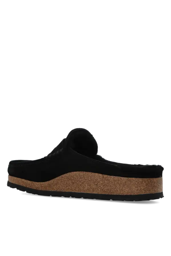 BIRKENSTOCK Naples Shearling Suede Slip-on Mule - Black