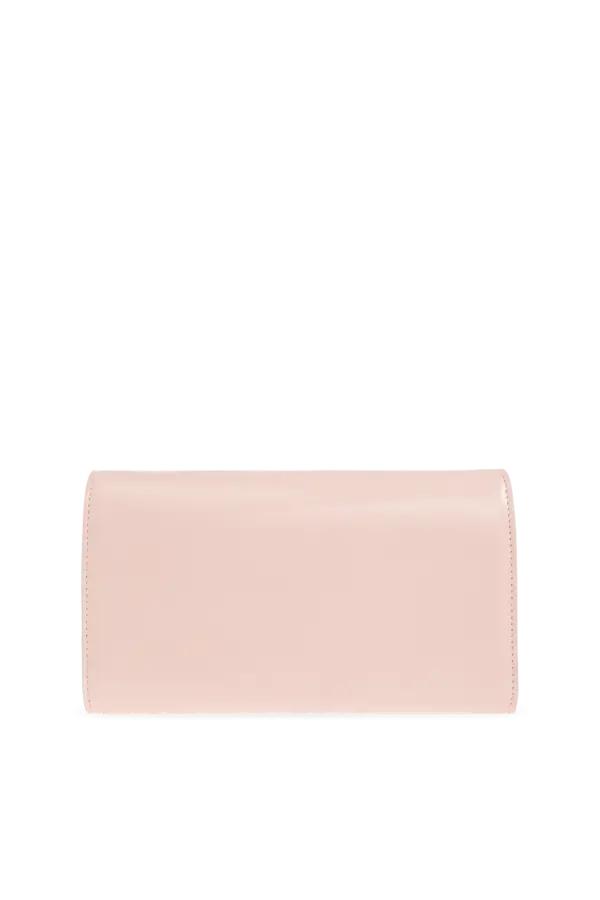 Balmain Leather Wallet On A Chain - Pink