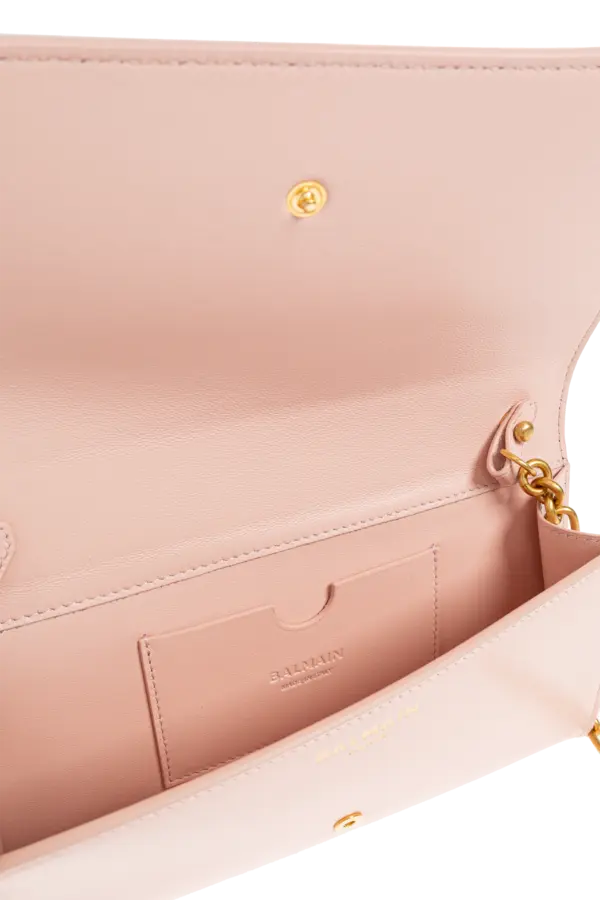 Balmain Leather Wallet On A Chain - Pink
