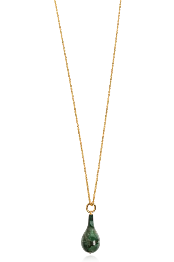 TOTEME Long Necklace With Stone Pendant - Gold