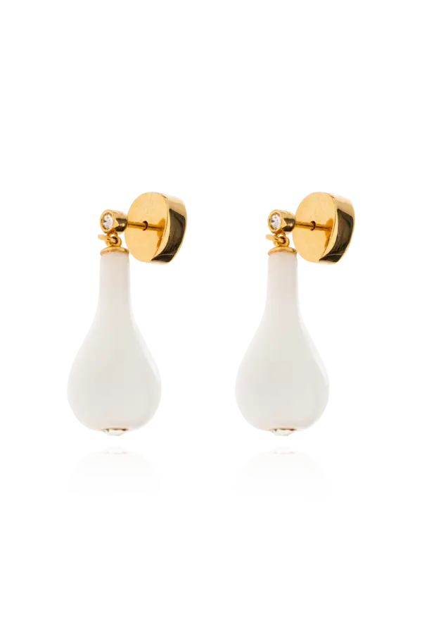 TOTEME Crystal And Brass Drop Earrings - Gold