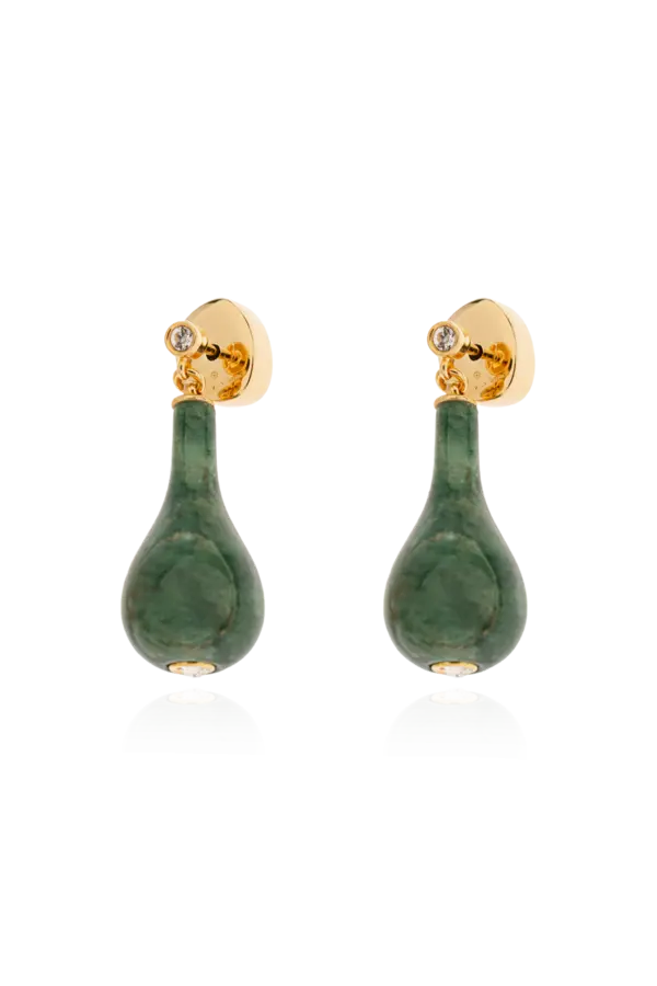 TOTEME Teardrop Stone Drop Earrings With Crystal Accent - Gold