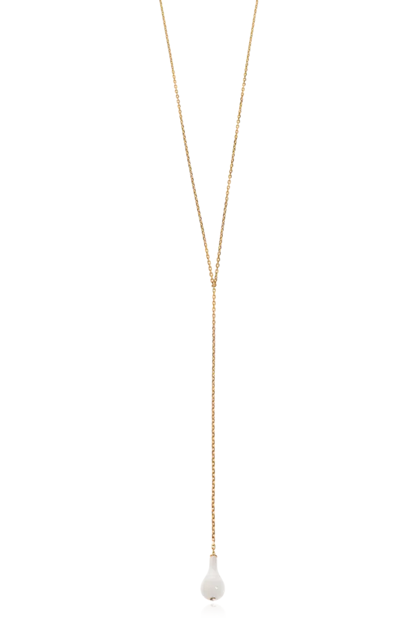 TOTEME Tone Brass And Crystal Lariat Necklace - Gold
