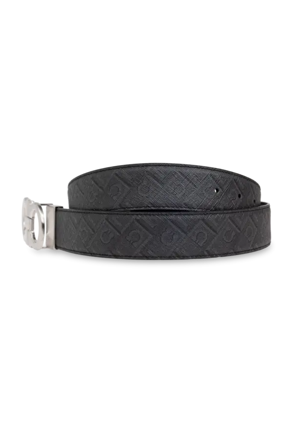 FERRAGAMO Reversible Belt With Metal Buckle - Grey