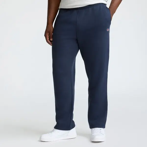 Champion Powerblend Sweatpants, Open Hem, C Logo Big & Tall - Deep Navy