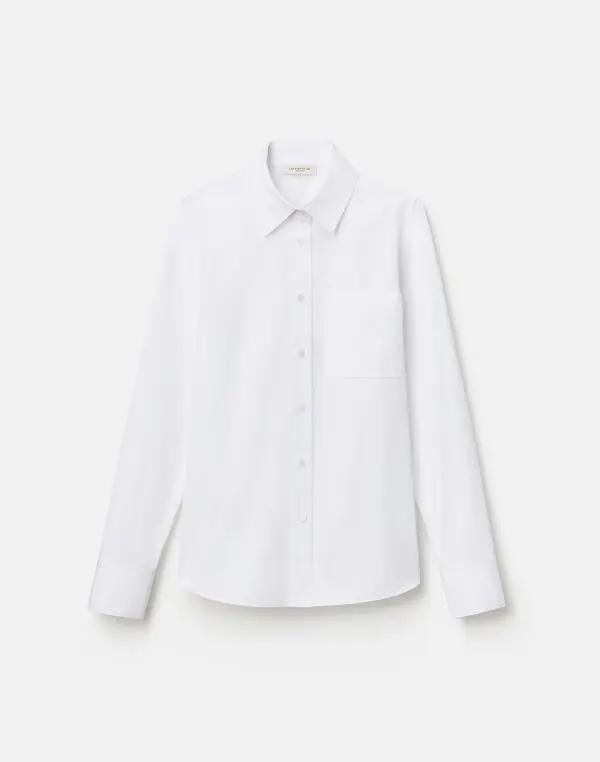 Lafayette 148 New York Petite Organic Cotton Poplin Button-front Shirt - White