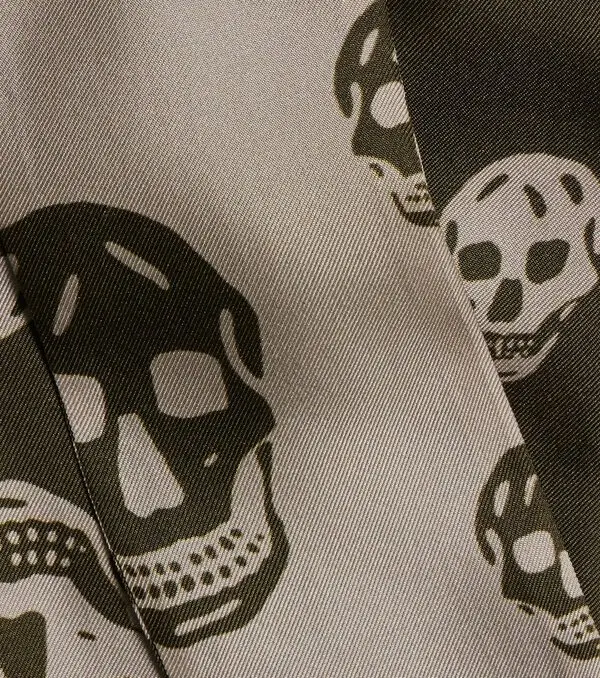 Alexander McQueen Skull Silk Twill Scarf - Green