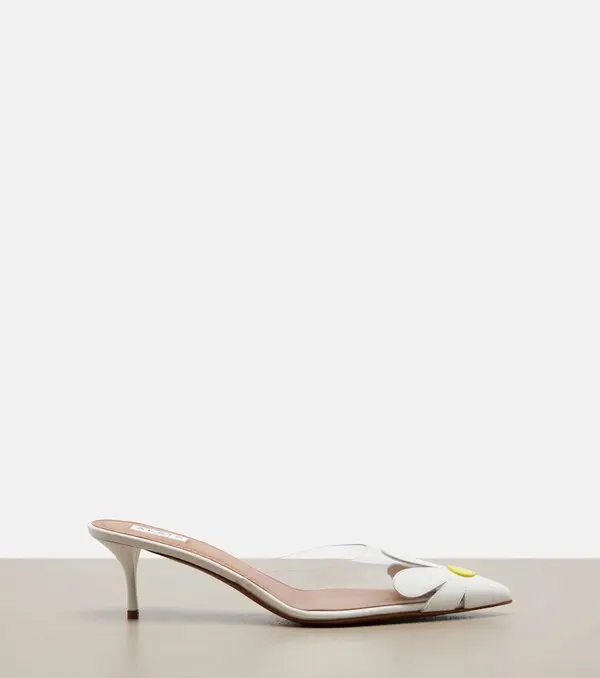 Alaïa Bloom Floral Mules - White