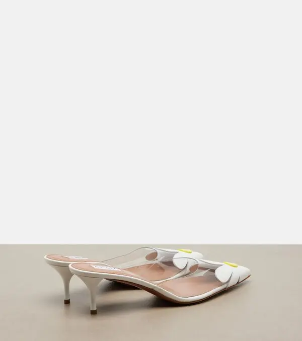 Alaïa Bloom Floral Mules - White