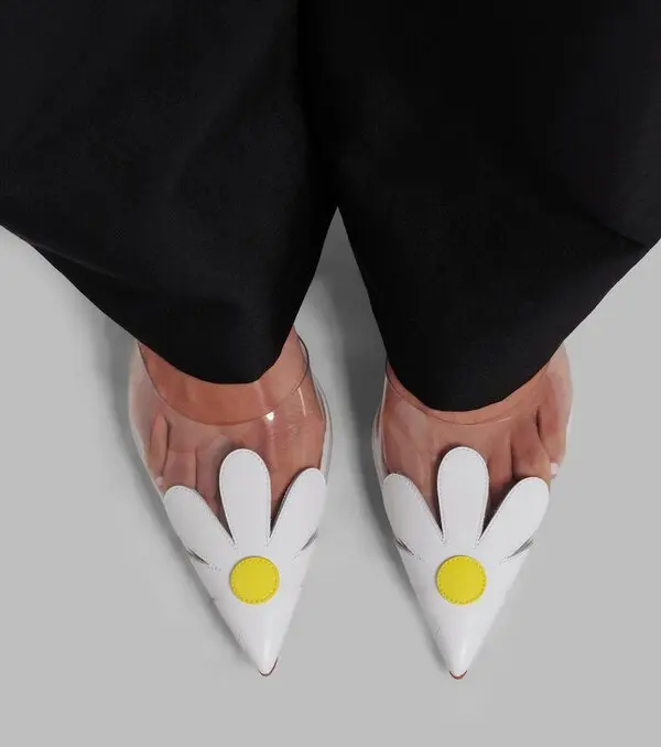 Alaïa Bloom Floral Mules - White