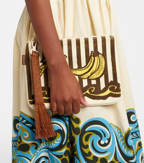 ALEMAIS Mona Mini Canvas Clutch With Tassel