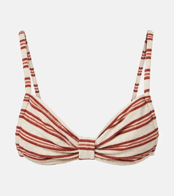 MONTCE Devin Striped Bikini Top - Red