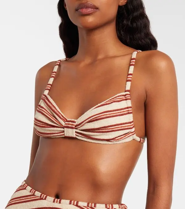 MONTCE Devin Striped Bikini Top - Red