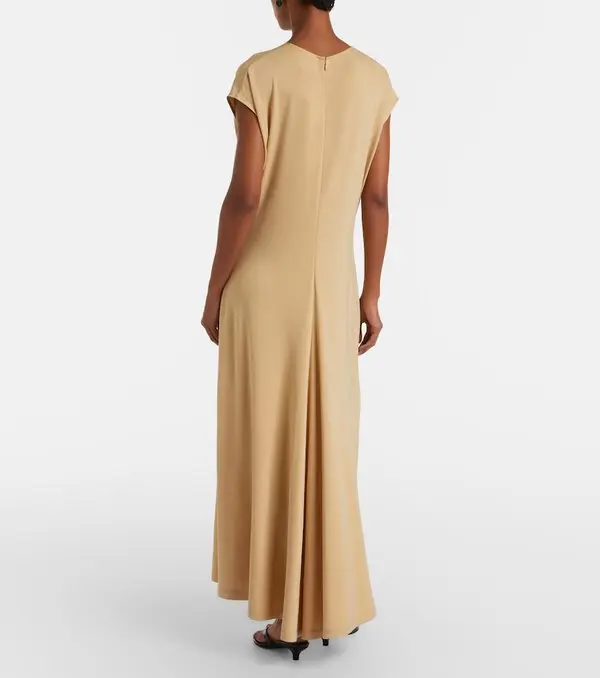 TOTEME Jersey V-neck Maxi Dress - Beige