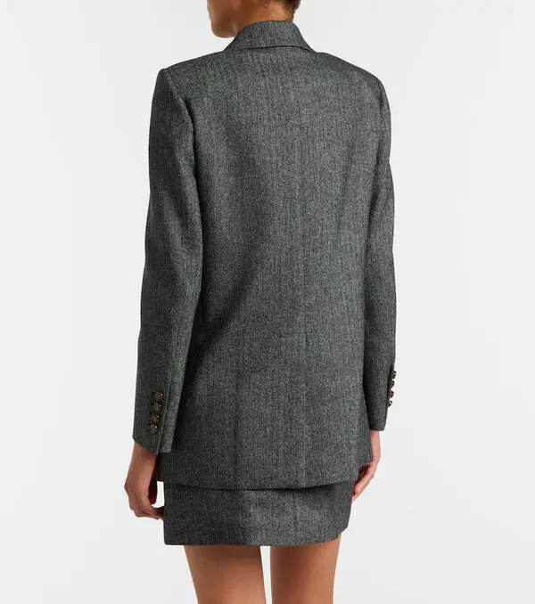 BLAZÉ MILANO Everyday Herringbone Wool-blend Blazer - Black