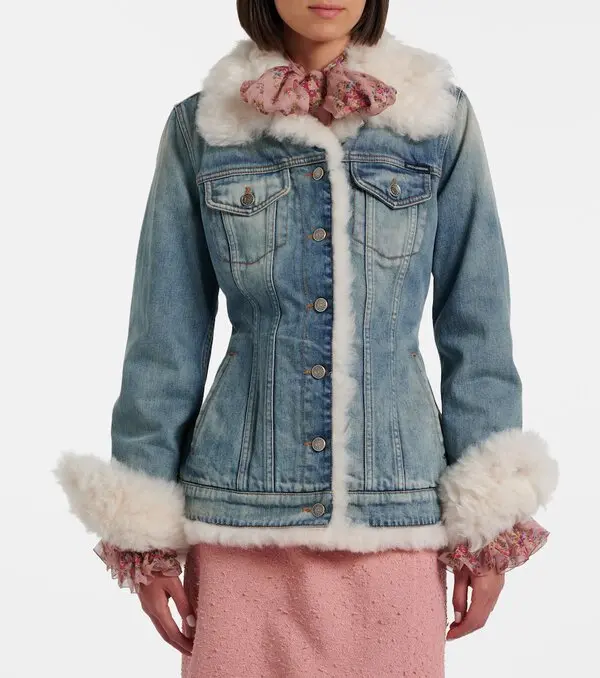 Dolce & Gabbana Shearling-trimmed Denim Jacket