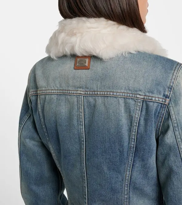 Dolce & Gabbana Shearling-trimmed Denim Jacket