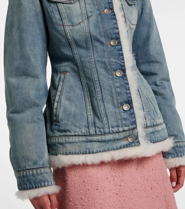 Dolce & Gabbana Shearling-trimmed Denim Jacket