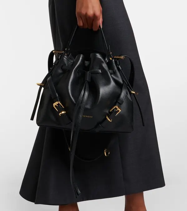 Givenchy Voyou Small Leather Bucket Bag - Black