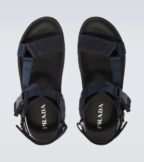 Prada Suede Sandals With Buckle Fastening