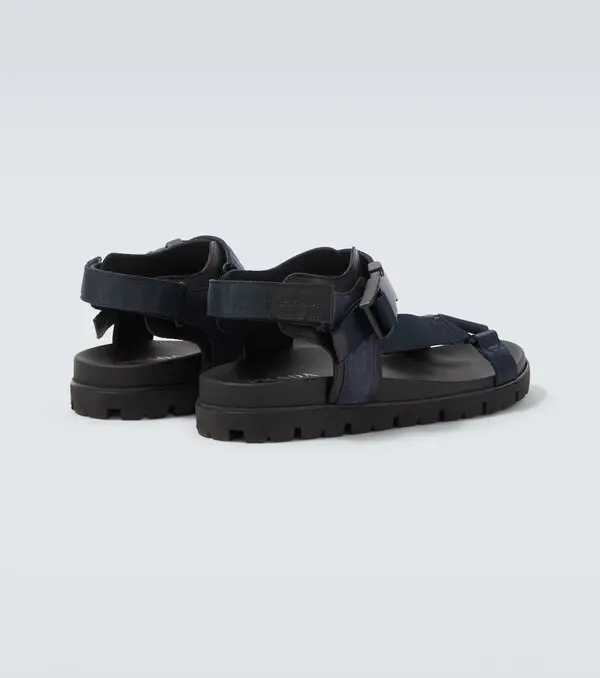 Prada Suede Sandals With Buckle Fastening