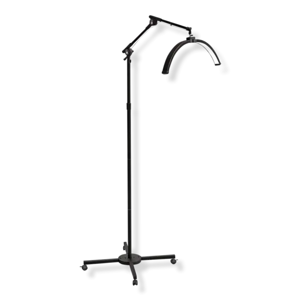 OMYSALON Height Adjustable Shadowless Half Moon Led Floor Lamp - Black