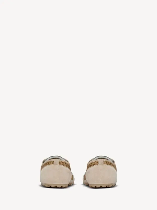 Balmain Racer Trainers In Mesh And Suede Calfskin - Beige