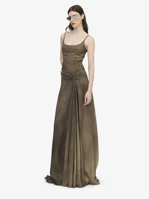 Alexander McQueen Asymmetric Drape Evening Dress