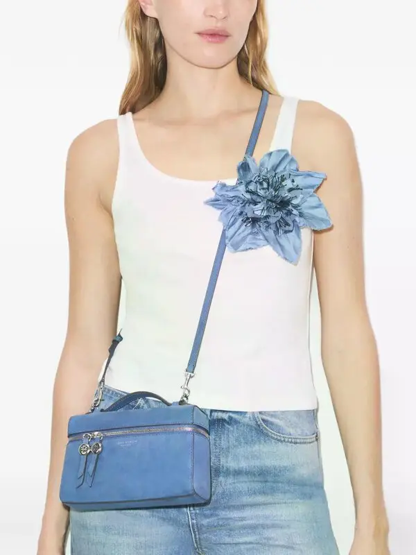 Tory Burch Romy Nubuck Slim Top-handle Bag - Blue