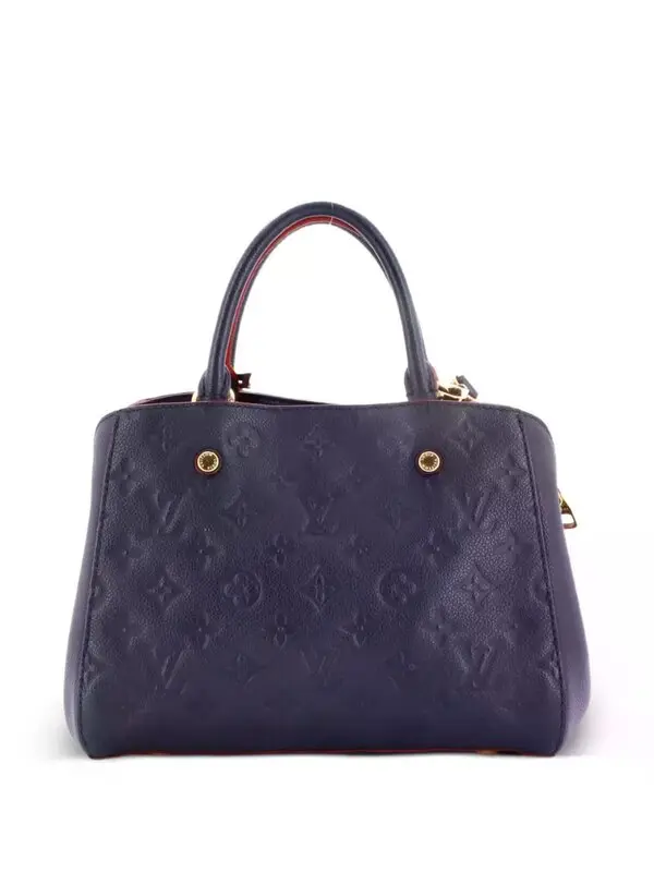 LOUIS VUITTON Montaigne Handbag Monogram Empreinte Leather Bb Satchel - Blue