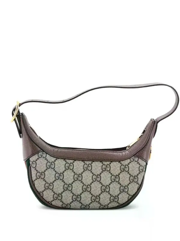 Gucci Ophidia Mini Hobo Bag In Gg Coated Canvas - Brown